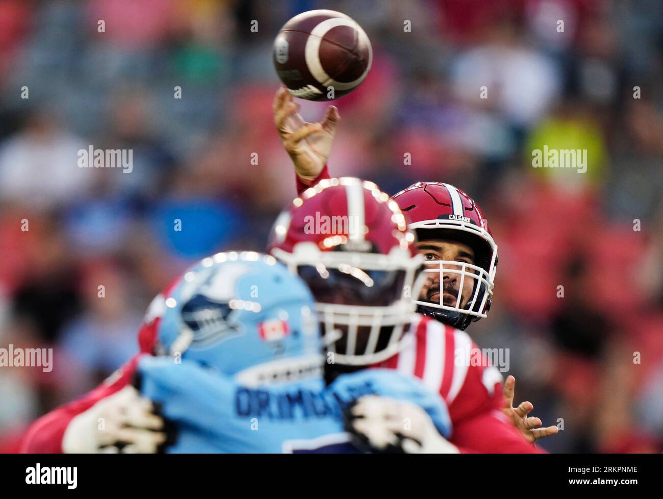 Toronto, Canada. 25th Aug, 2023. Calgary Stampeders quarterback Jake ...