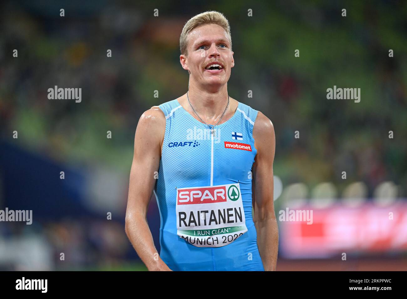 Topi Raitanen (Finland). Gold Medal, 3000m. Steeplechase final ...