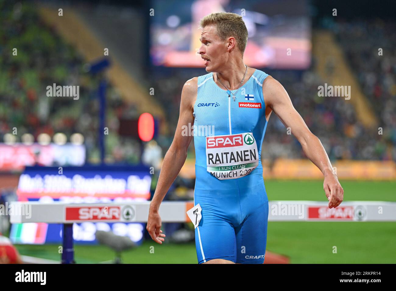 Topi Raitanen (Finland). Gold Medal, 3000m. Steeplechase final ...