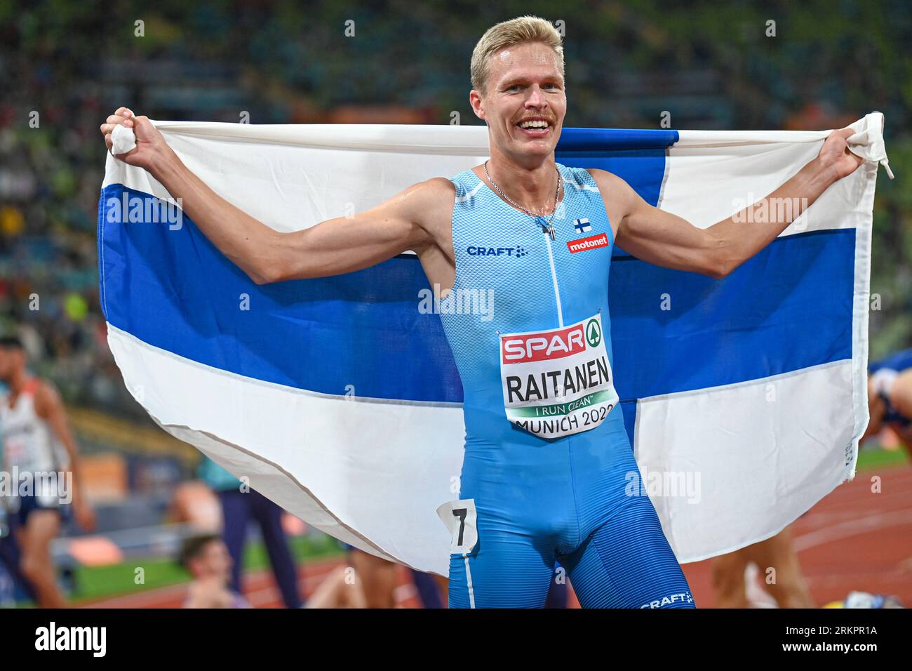 Topi Raitanen (Finland). Gold Medal, 3000m. Steeplechase final ...