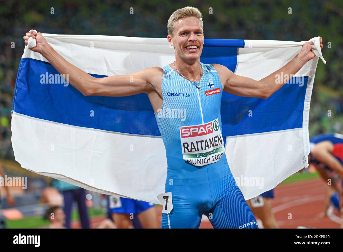 Topi Raitanen (Finland). Gold Medal, 3000m. Steeplechase final ...
