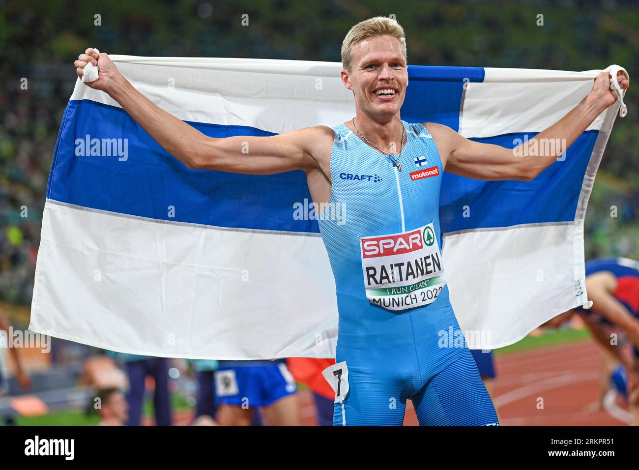 Topi Raitanen (Finland). Gold Medal, 3000m. Steeplechase final ...
