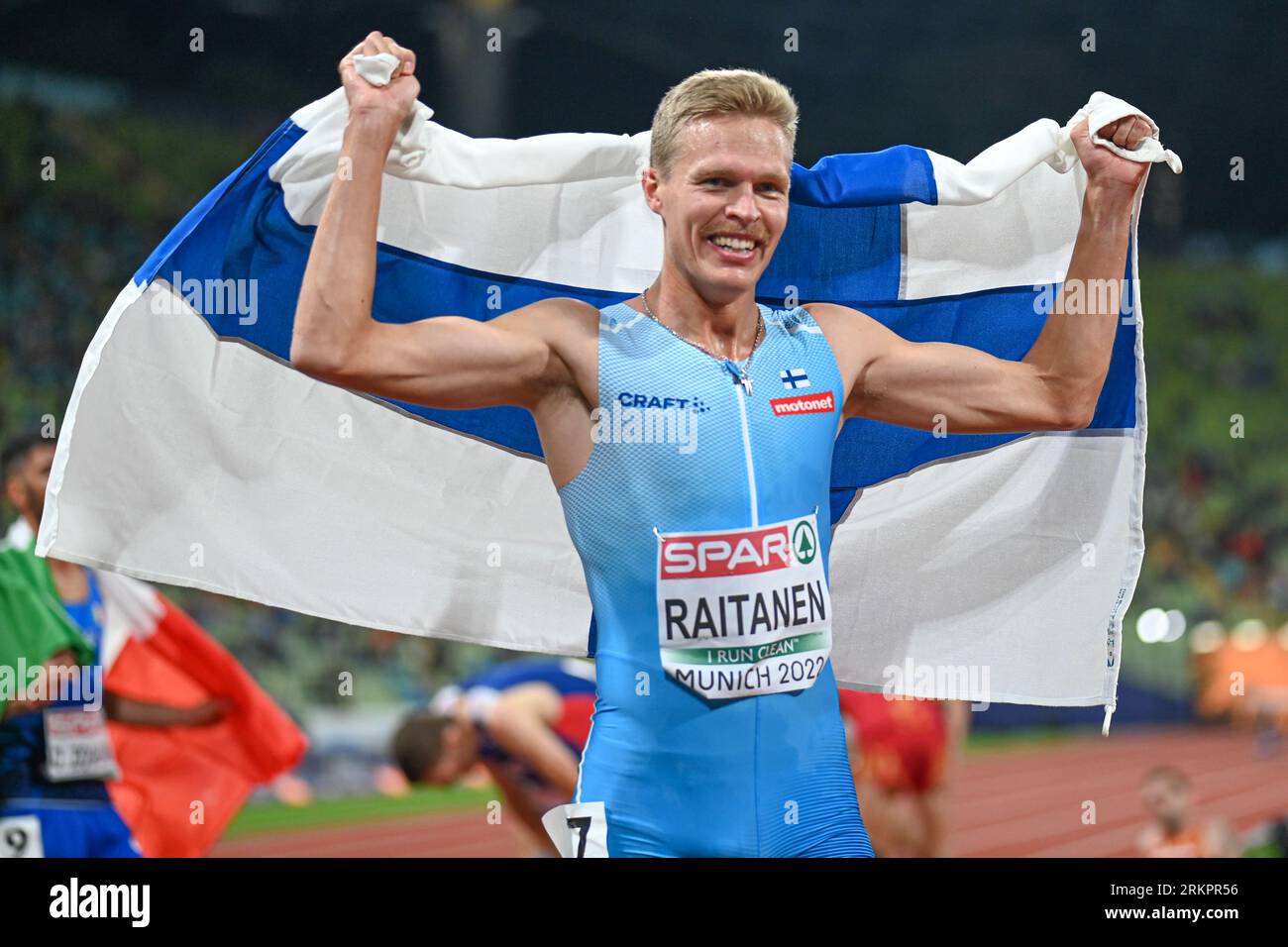 Topi Raitanen (Finland). Gold Medal, 3000m. Steeplechase final ...