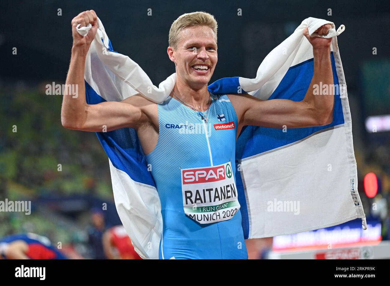 Topi Raitanen (Finland). Gold Medal, 3000m. Steeplechase final ...