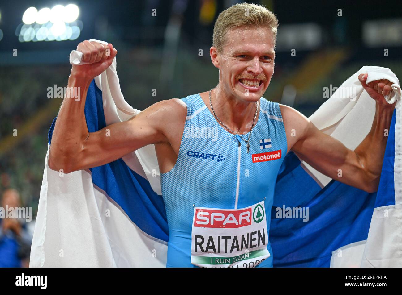 Topi Raitanen (Finland). Gold Medal, 3000m. Steeplechase final ...