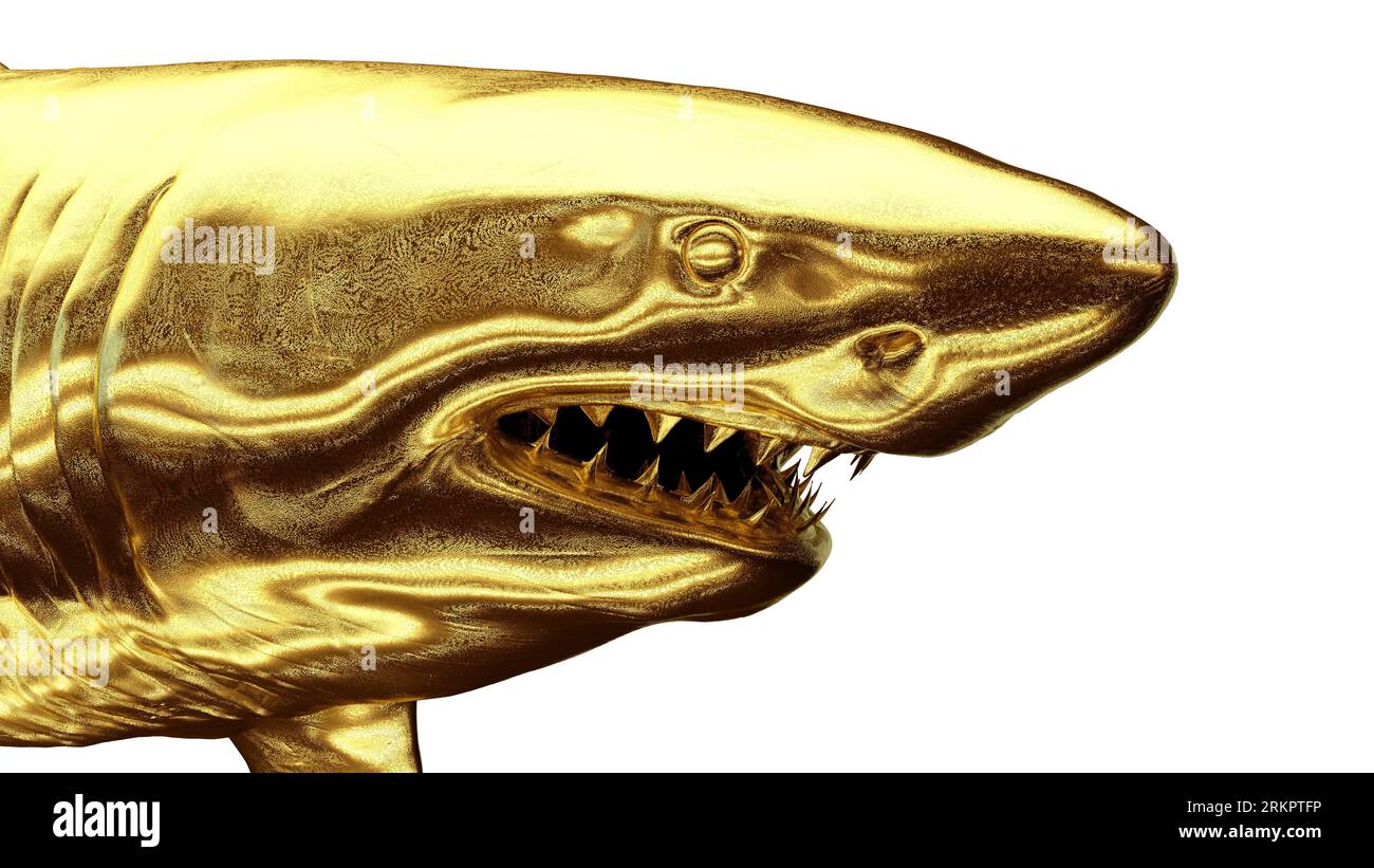 Golden shark, illustration Stock Photo - Alamy