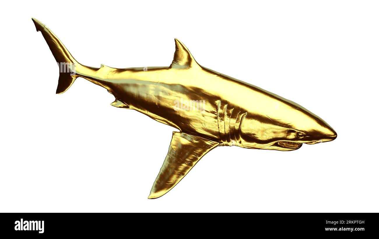 Golden shark, illustration Stock Photo - Alamy