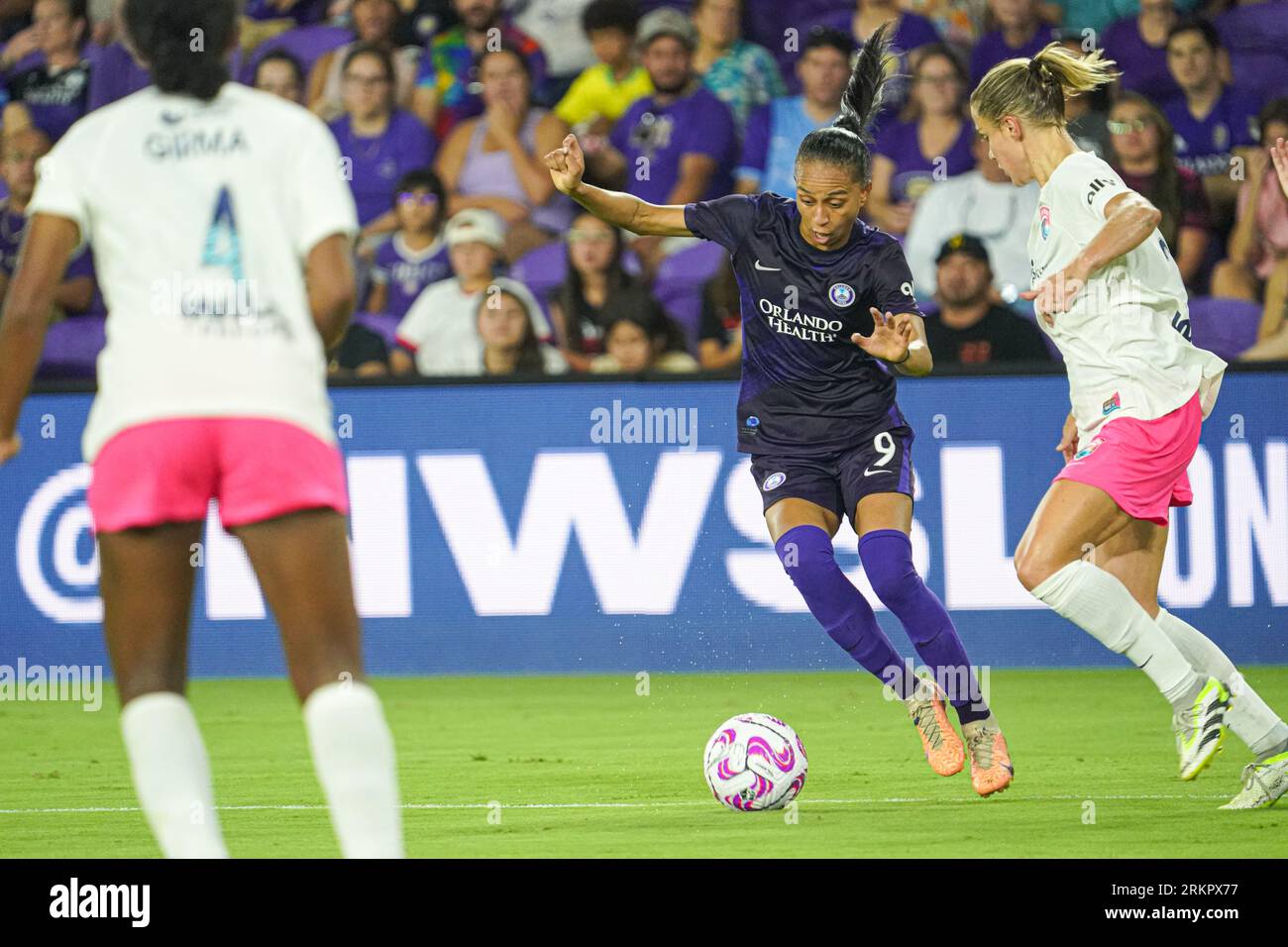 Orlando, Florida, USA, August 25, 2023, Orlando Pride player Adriana #9 ...