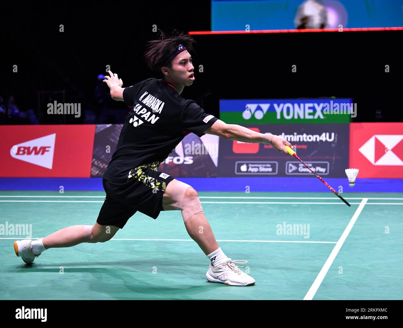 Copenhagen, Denmark. 25th Aug, 2023. Naraoka Kodai hits a return during ...