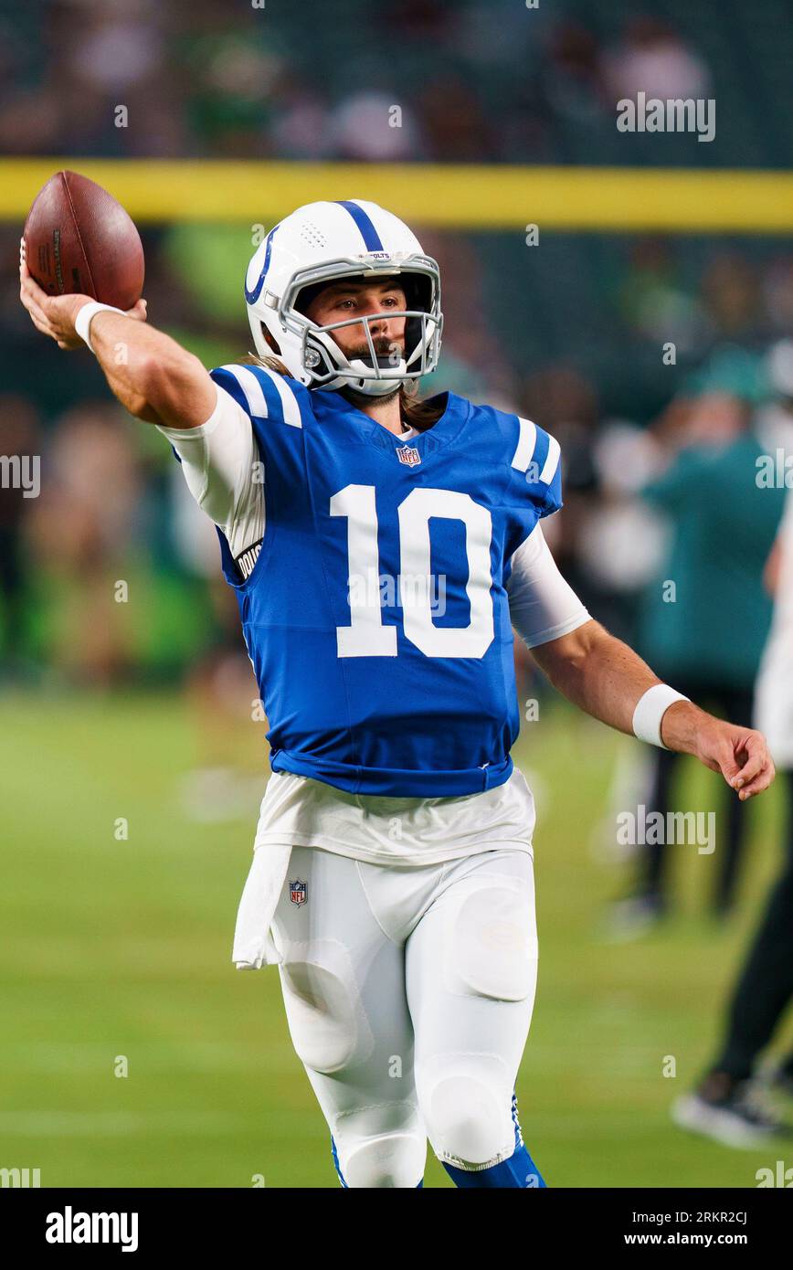 Indianapolis Colts quarterback Gardner Minshew (10) in action prior to the NFL preseason ...