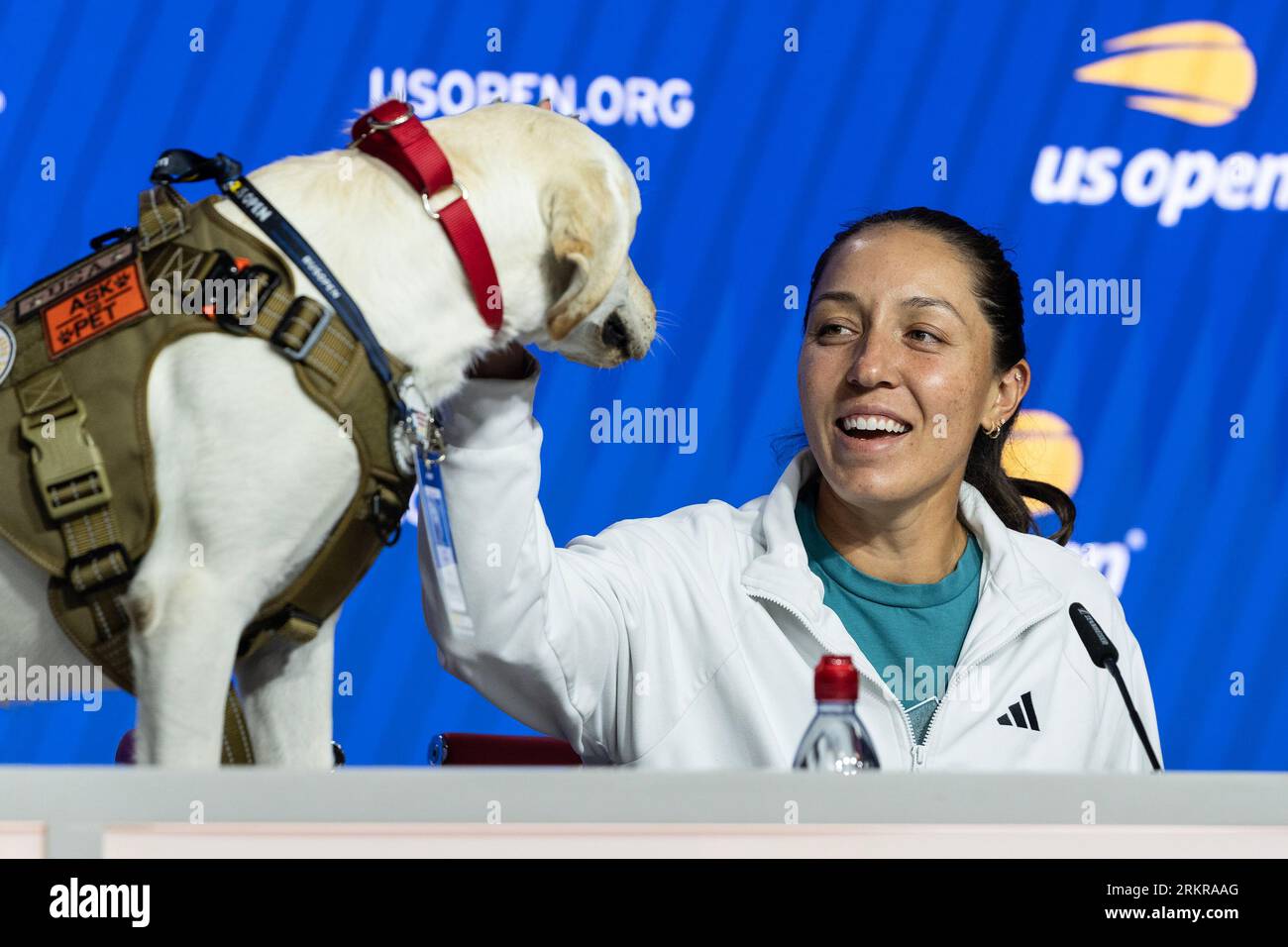 New York, USA. 25th Aug, 2023. Jessica Pegula of USA with dog Ace ...