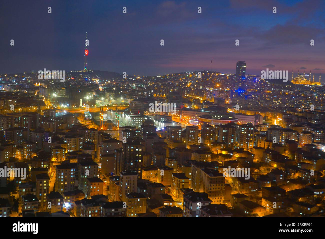 Night aerial top view construction hi-res stock photography and images ...