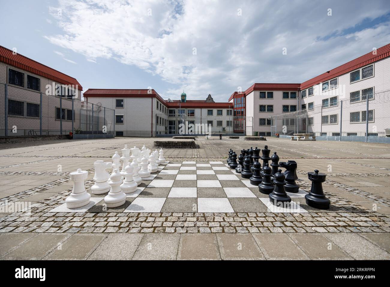 Nuremberg, Germany. 24th Aug, 2023. View of the courtyard corridor of the Nuremberg correctional ...