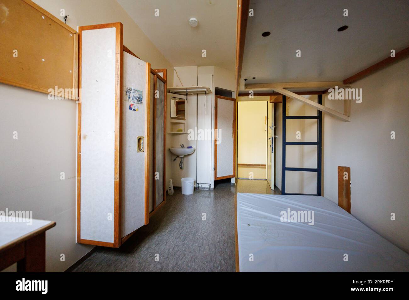 Nuremberg, Germany. 24th Aug, 2023. View of a prison cell in the ...