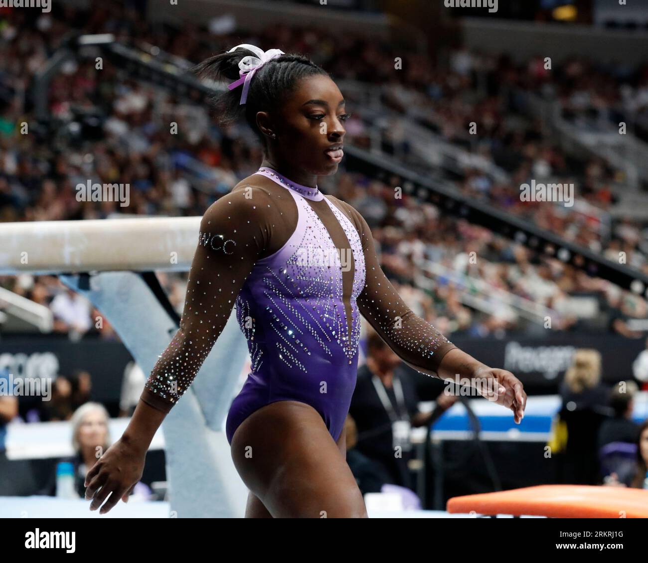 San Jose, California, USA. 25th Aug, 2023. Simone Biles (224) performs ...