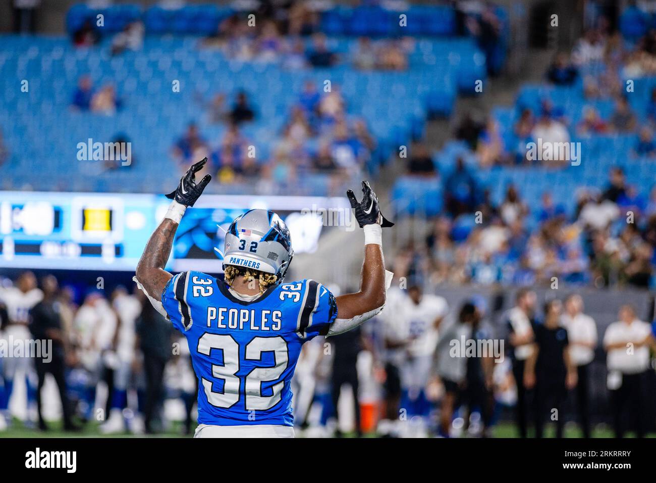 August 25, 2023: Carolina Panthers running back Camerun Peoples (32 ...