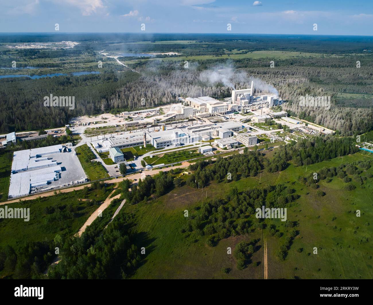 Plant of concrete foam blocks and limestone manufacture Stock Photo - Alamy