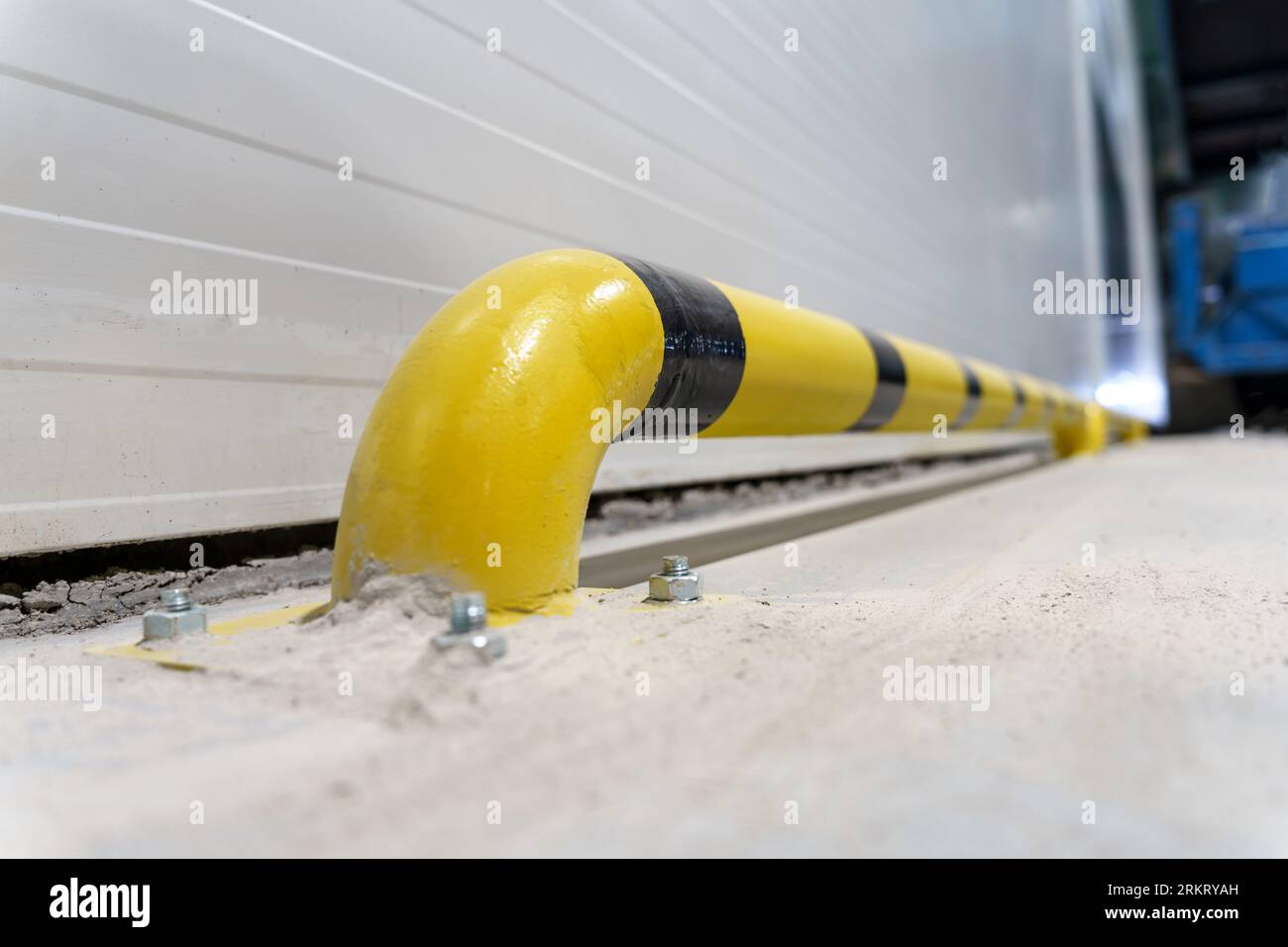 Metal bumpers for the warehouse. Protection of walls, columns and ...