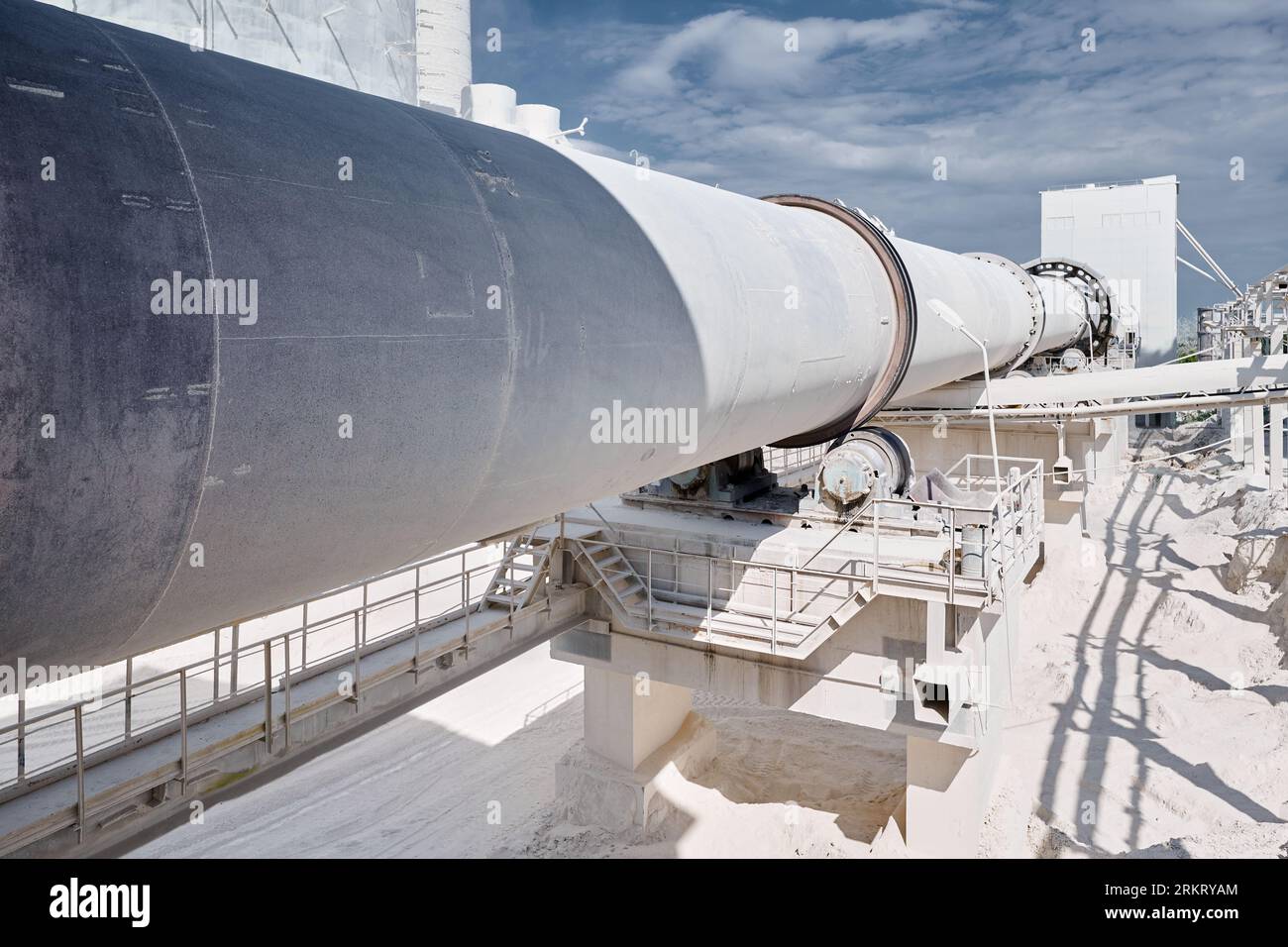 Roasting rotary furnace with pipe at manufacturing plant Stock Photo ...