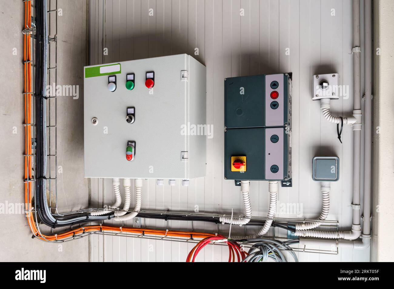 Control units for gates and loading bridges Stock Photo - Alamy