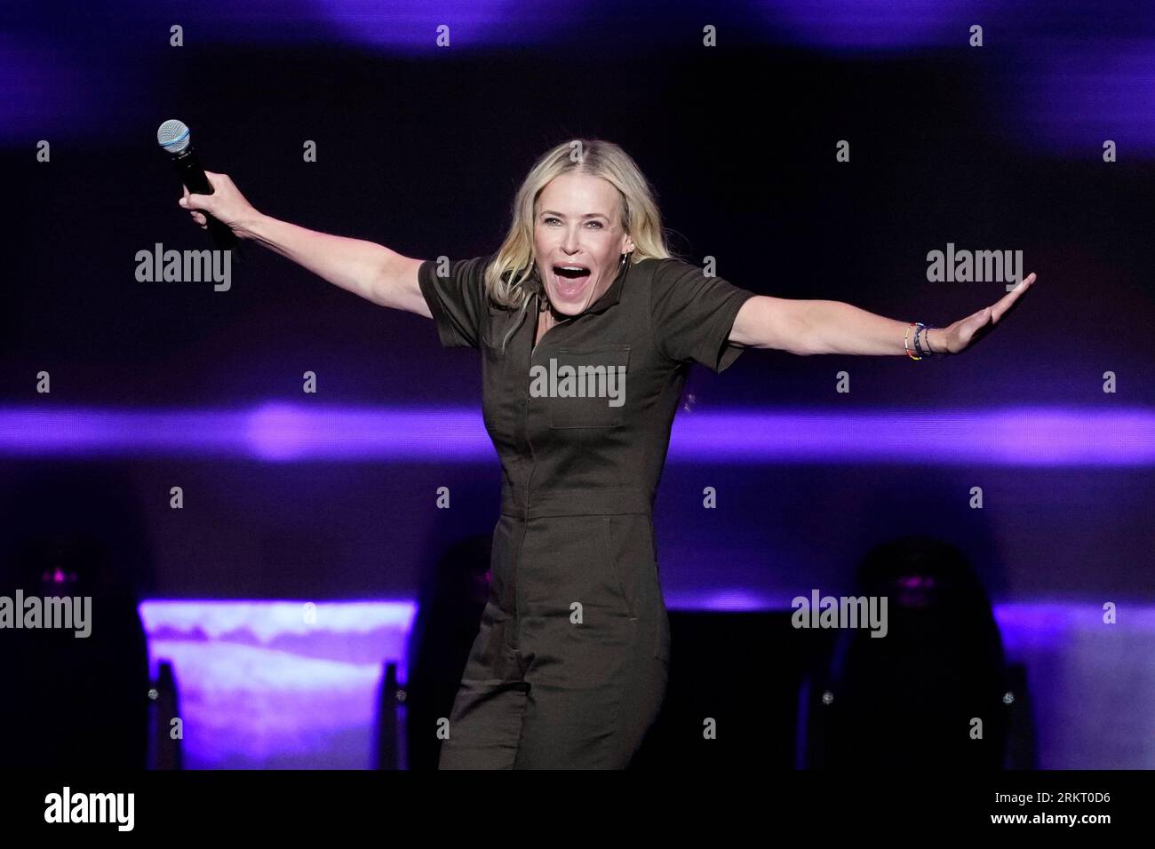 Chelsea Handler performs at Madison Square Garden during Dave Chappelle ...