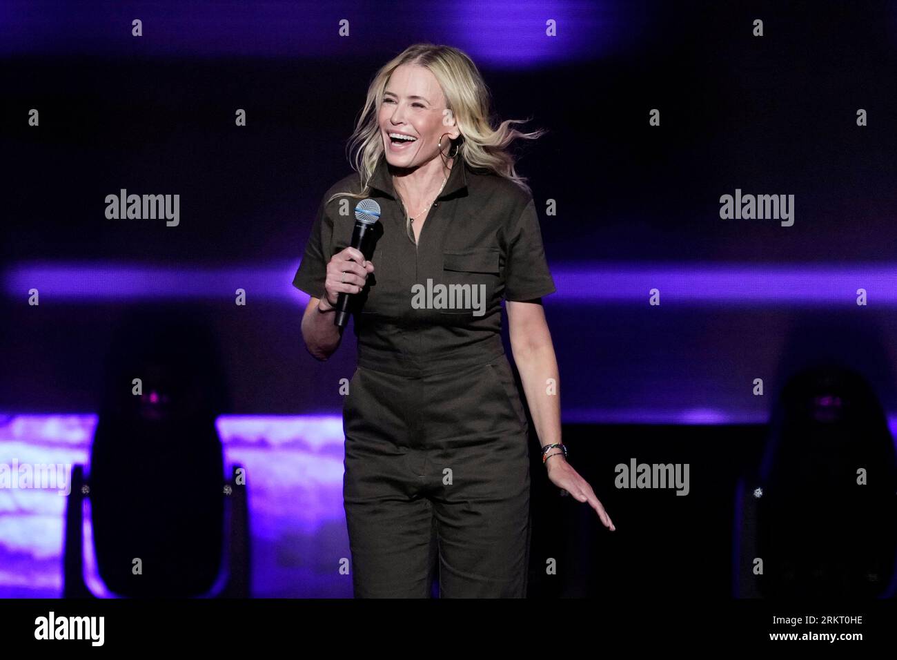Chelsea Handler performs at Madison Square Garden during Dave Chappelle ...