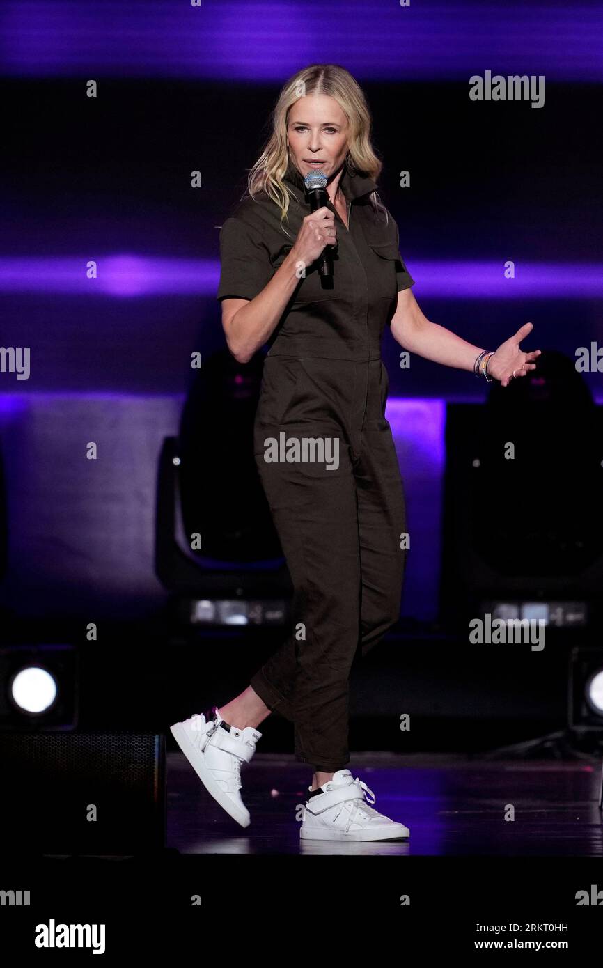 Chelsea Handler performs at Madison Square Garden during Dave Chappelle ...