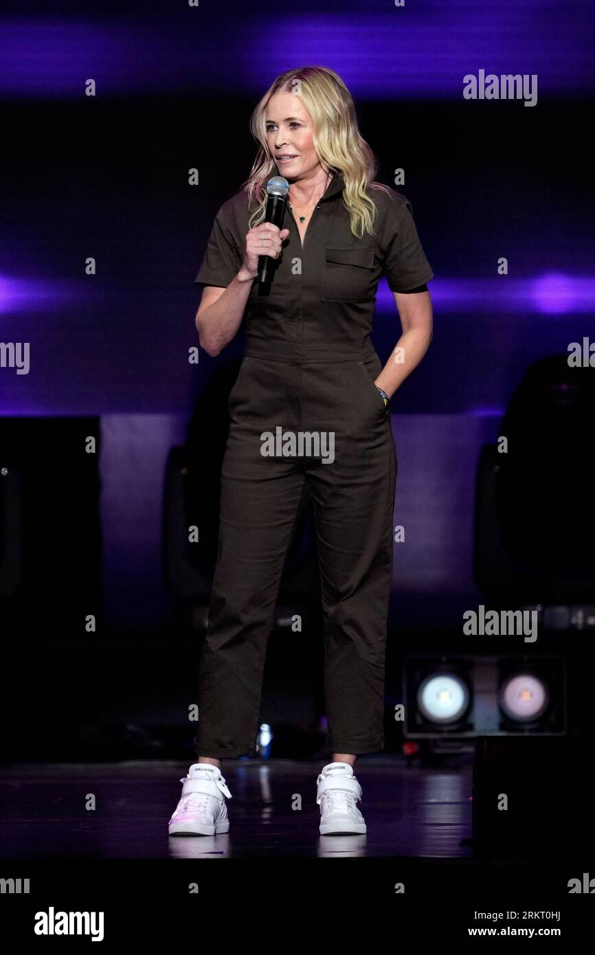 Chelsea Handler performs at Madison Square Garden during Dave Chappelle ...
