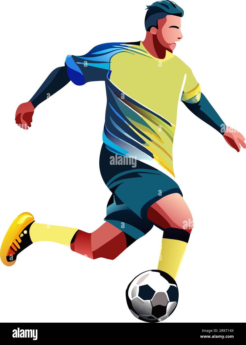 Soccer action players on Stock Vector Images - Alamy