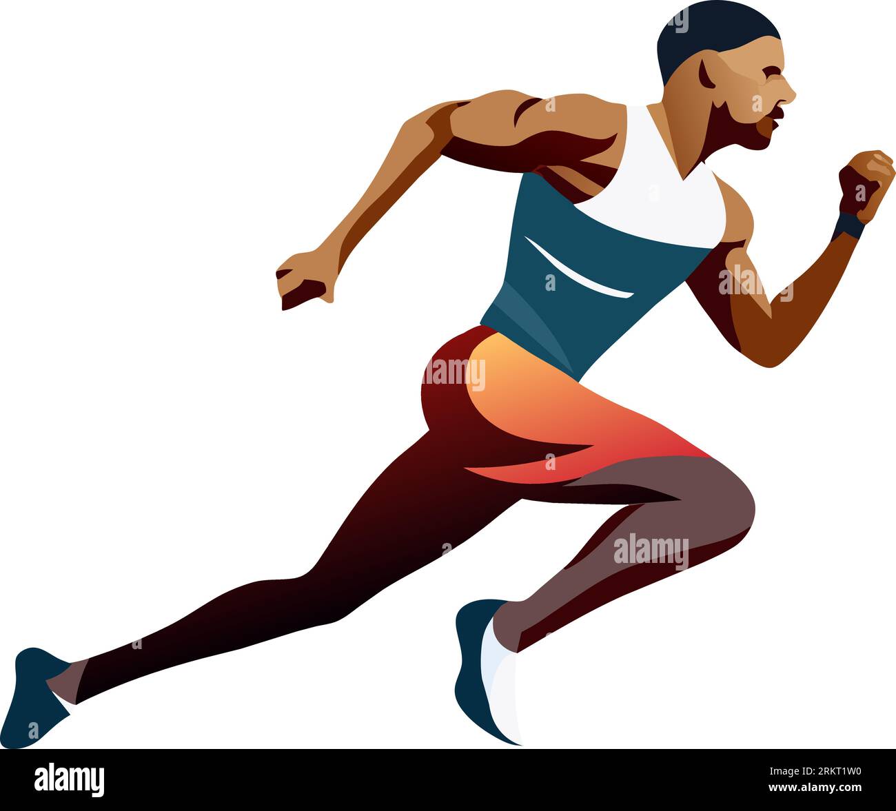 Track and Field sportsman isolated on white background Stock Vector ...