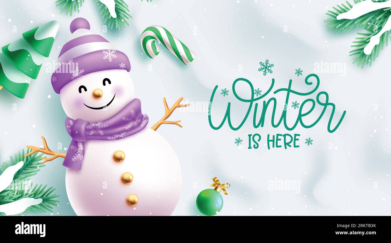 Snow man character vector design. Winter season with snowman character ...