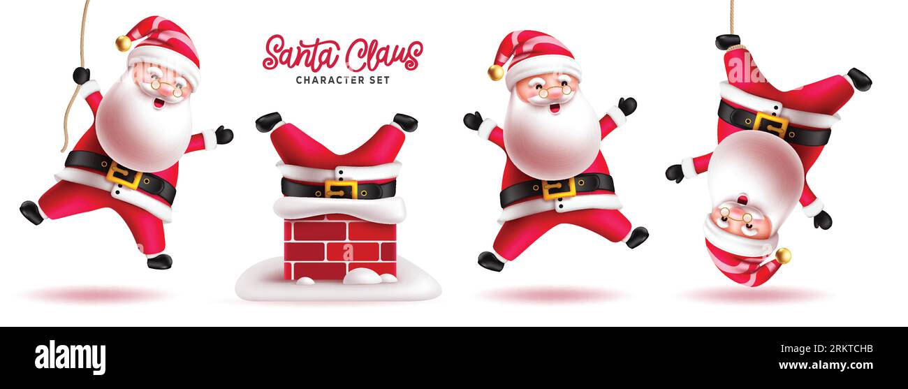 Santa claus characters vector set design. Christmas santa claus ...