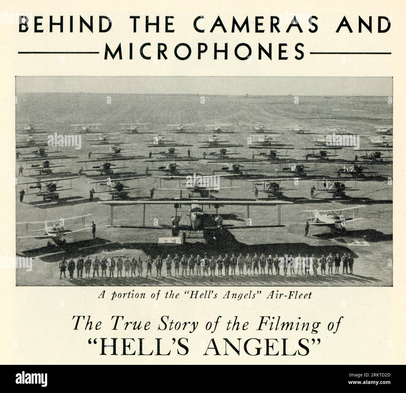 Planes and Pilots on location candid pose during filming from US Programme for HELL'S ANGELS ...