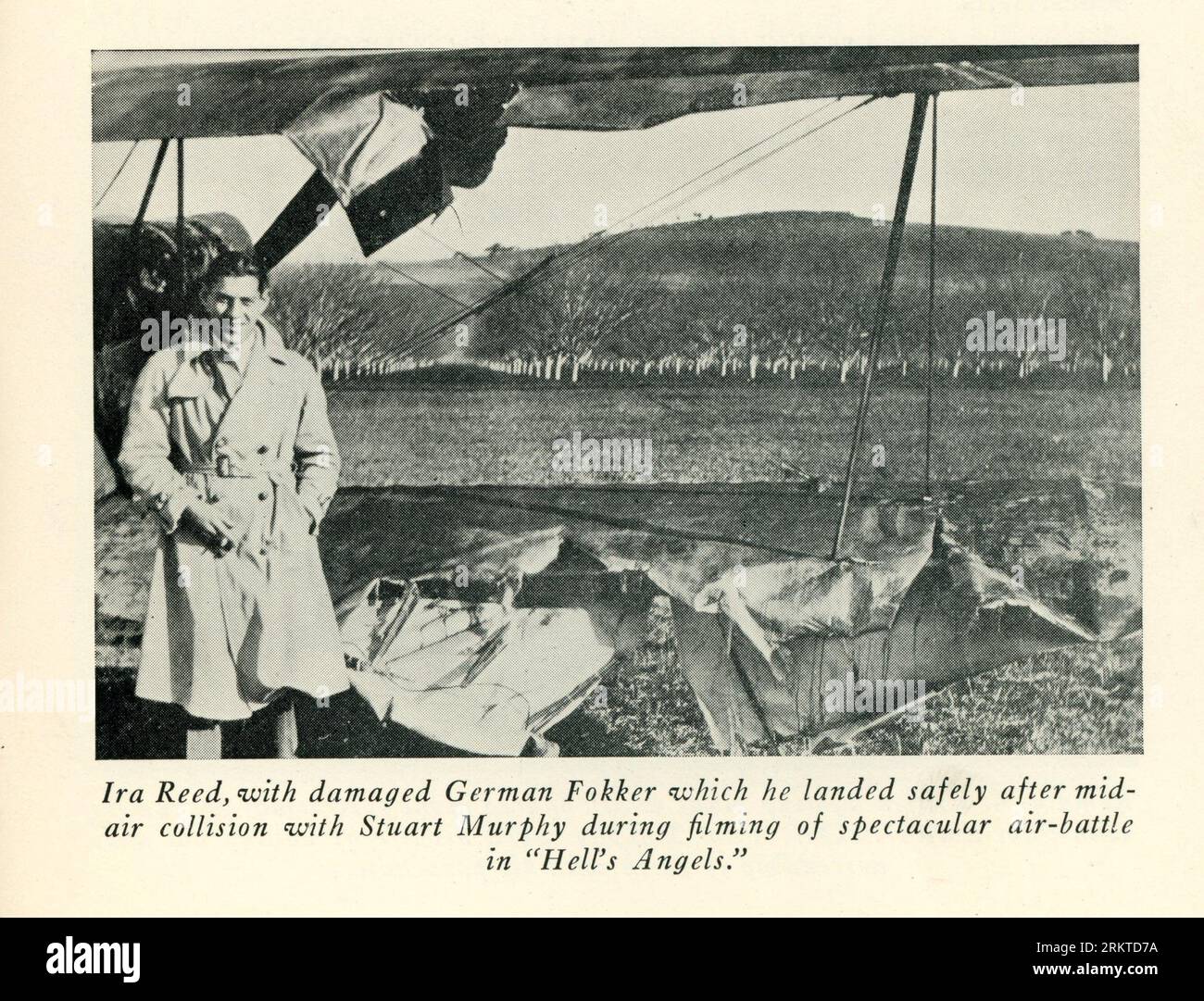 Pilot IRA REED with damaged German Fokker from US Programme for HELL'S ...