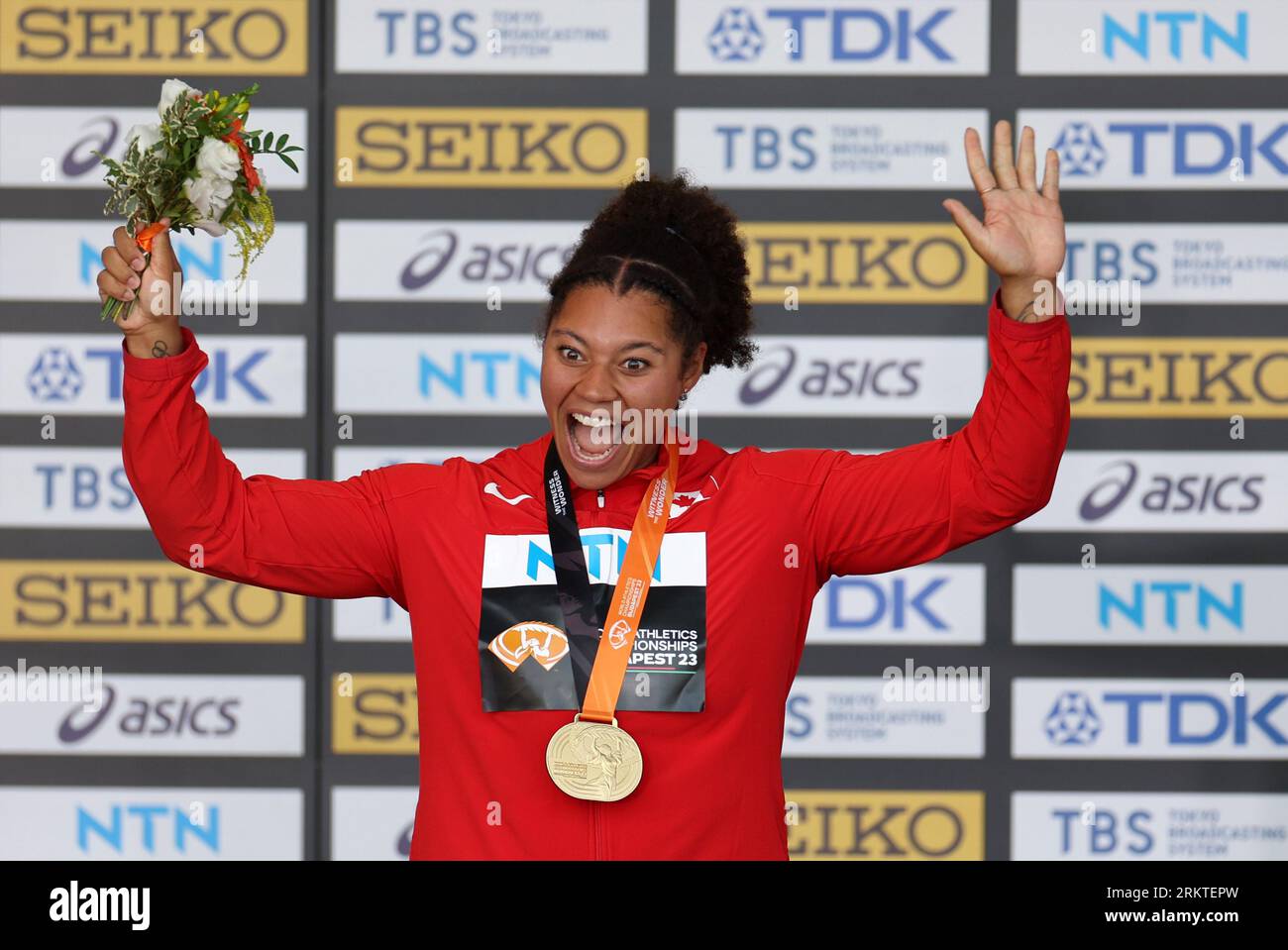 Budapest, Hungary. 25th Aug, 2023. Gold medalist Camryn Rogers of ...