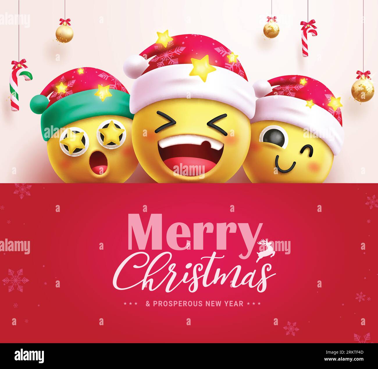 Merry christmas text vector template design. Christmas emojis ...