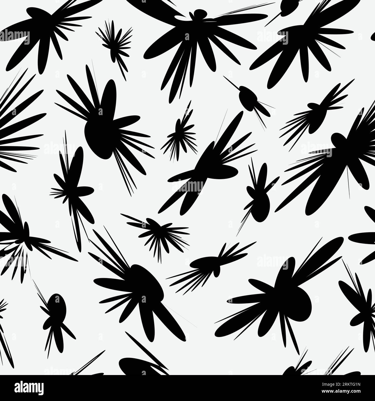 Black and white floral seamless pattern. Elegant botanical pattern made ...
