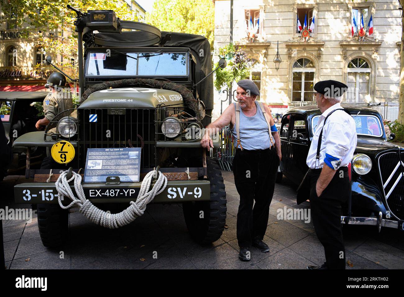 Avignon, France. 25th Aug, 2023. Two individuals dressed in FFI ...