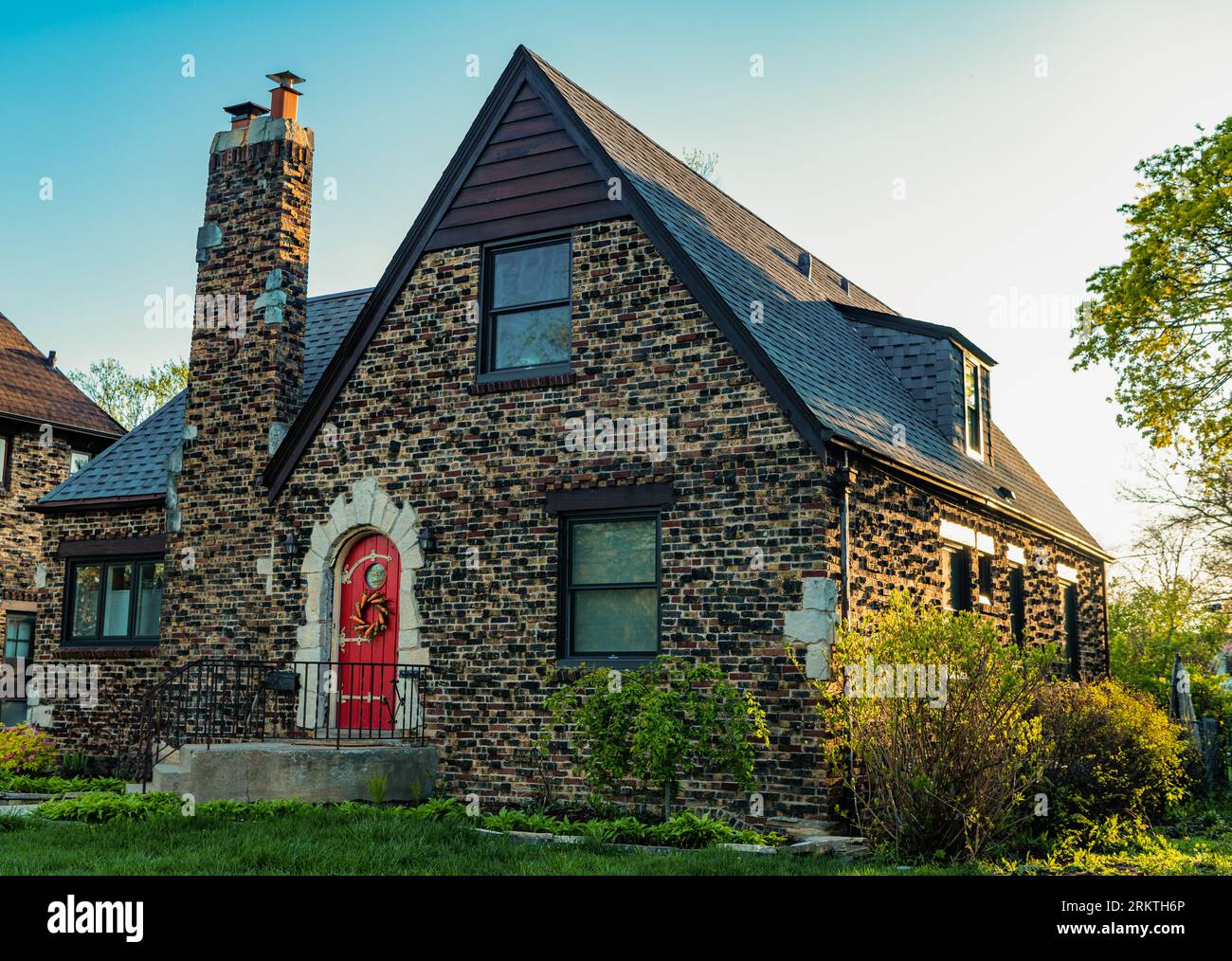 modern suburban cottage. architecture concept. house in suburb ...