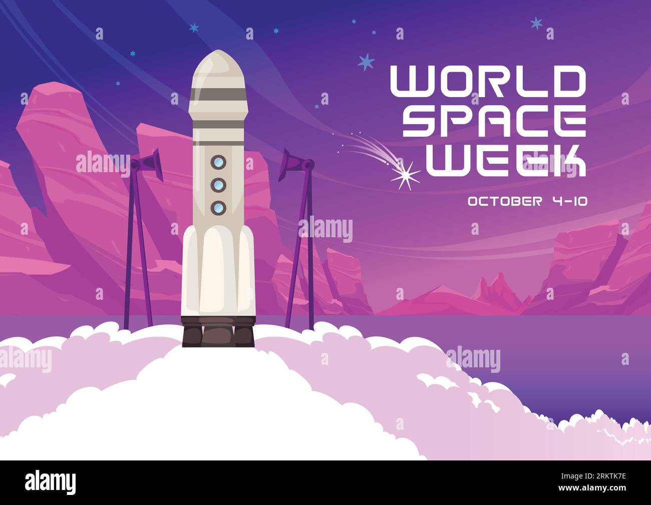 World space week composition with purple extraterrestrial background ...