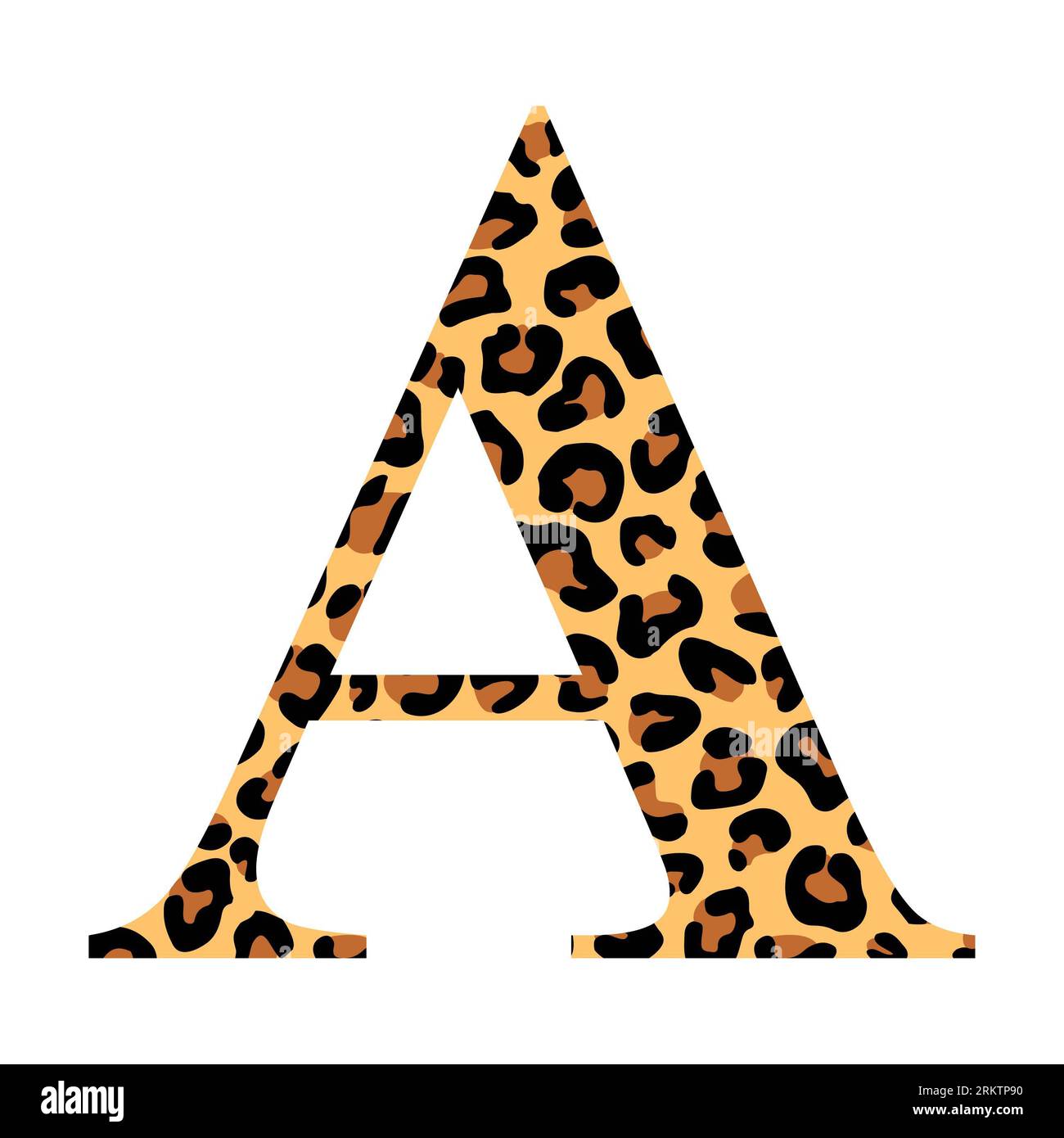 Leopard letter A on white background. Isolated illustration Stock Photo ...