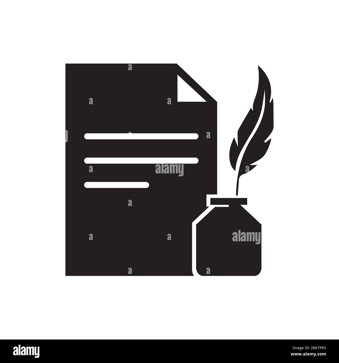 History, writing icon. Solid style for web template and app. Simple ...