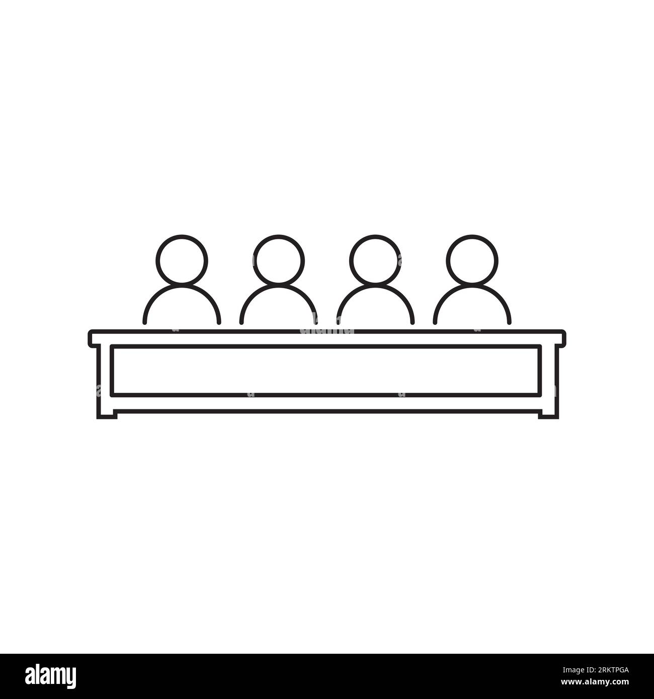 Jury thin line icon, court and law, tribunal sign, vector graphics, a ...