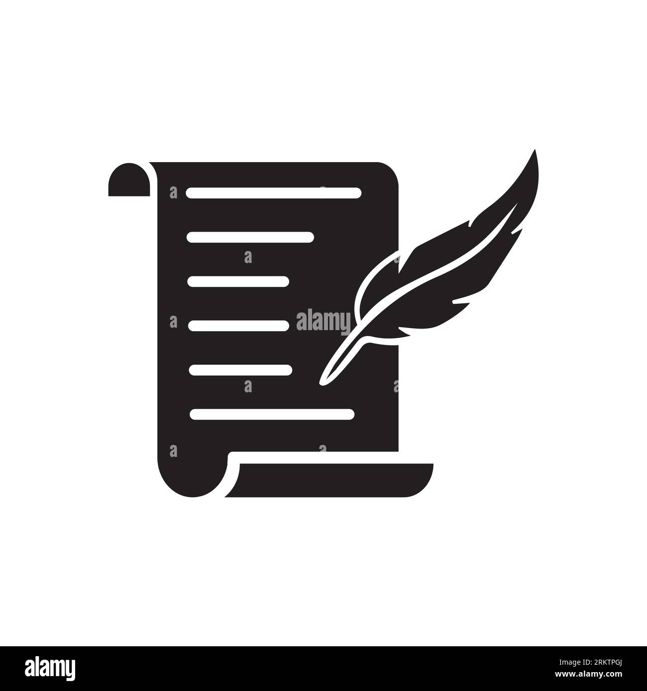 History, writing icon. Solid style for web template and app. Simple ...