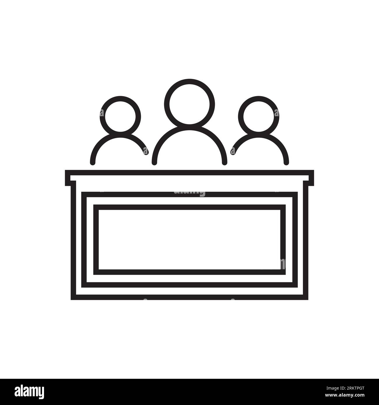 Jury thin line icon, court and law, tribunal sign, vector graphics, a ...