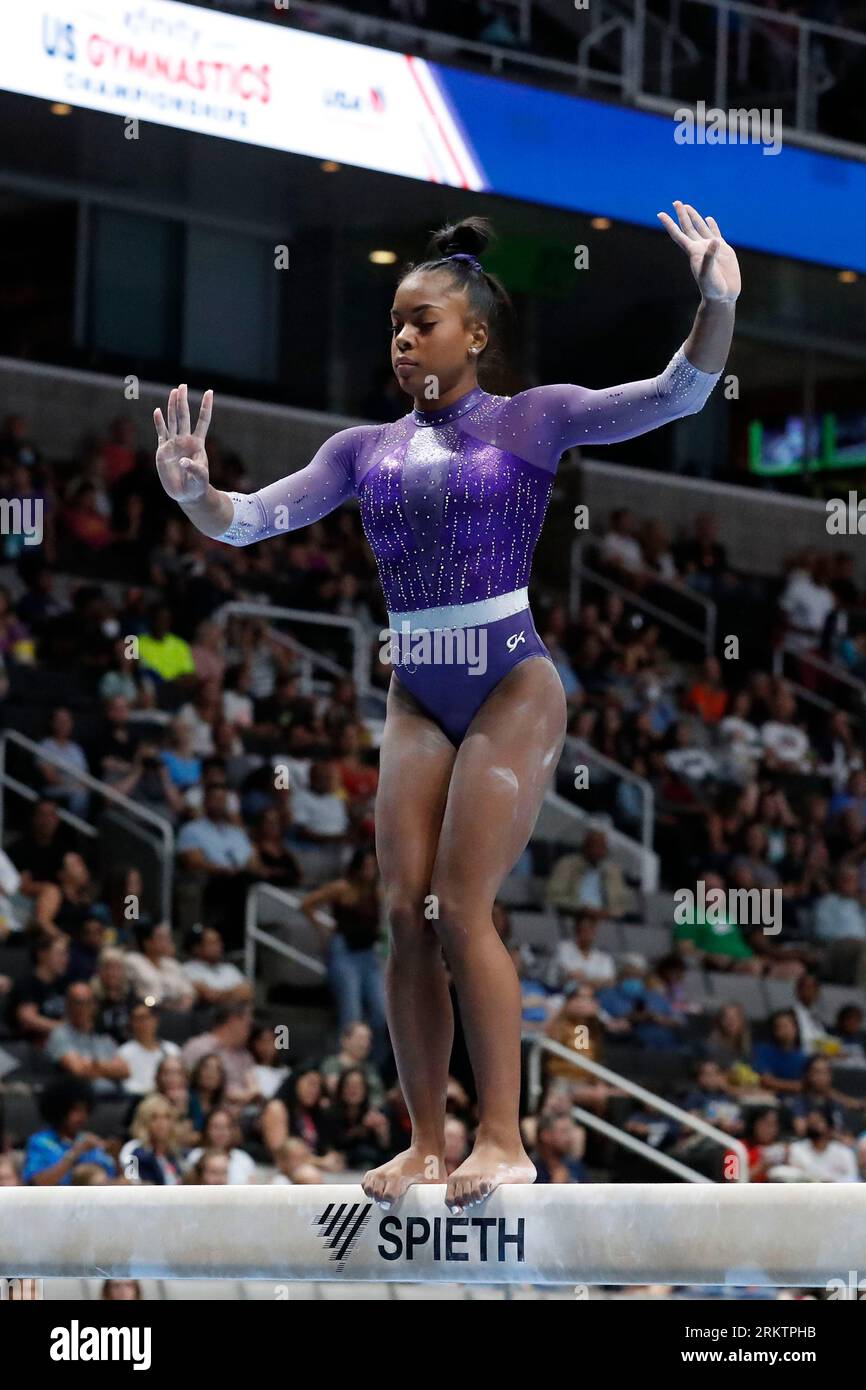 August 25, 2023, SAN JOSE, CALIFORNIA: Zoe Miller (227) performs on the ...