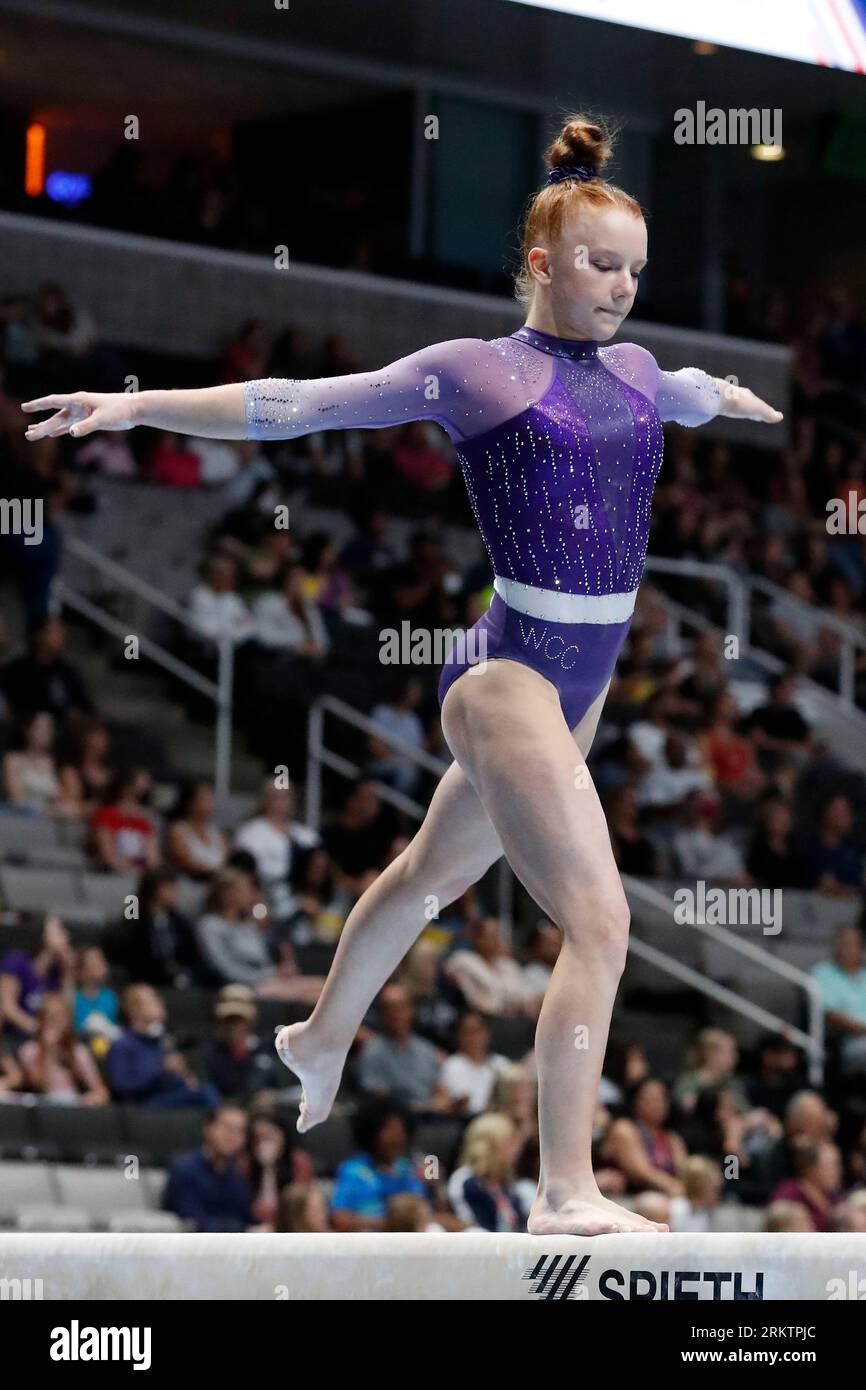 San Jose, California, USA. 25th Aug, 2023. Dulcy Caylor (225) performs ...
