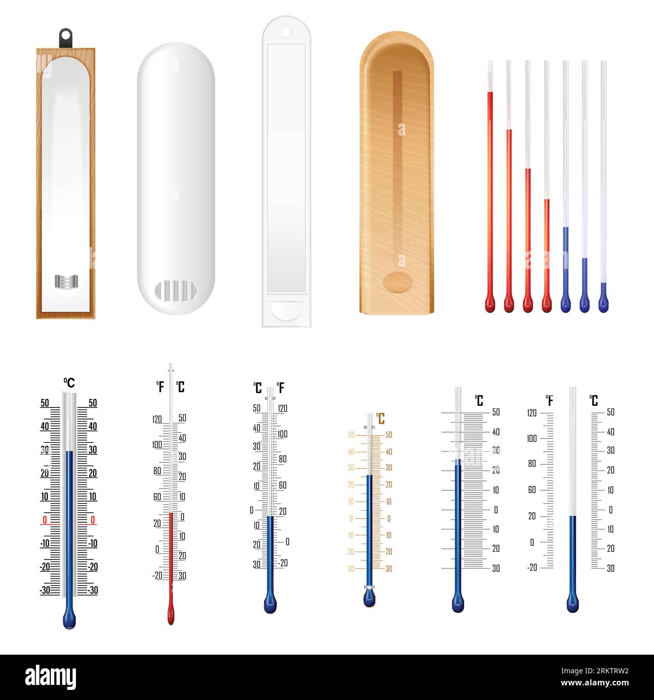 Thermometer elements mock up for meteorological measurements with ...