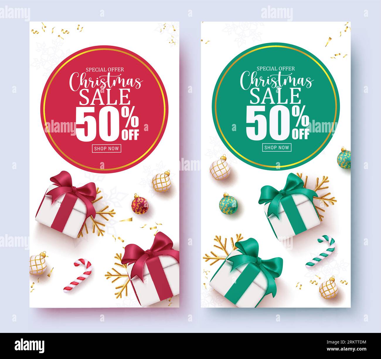 Christmas sale text vector poster set design. Merry christmas and happy ...