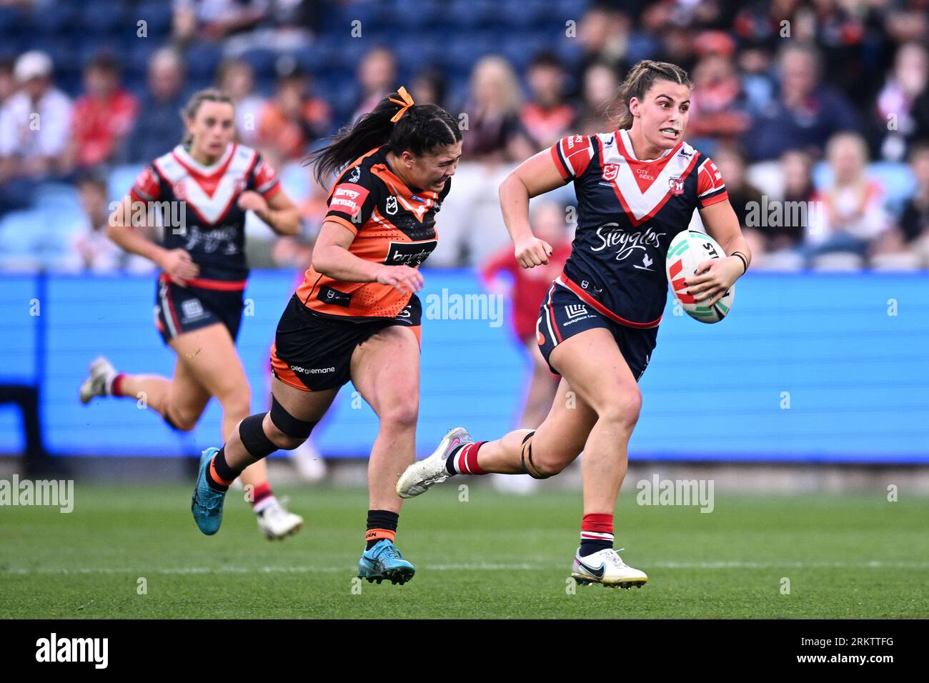 Sydney, Australia. 26th Aug, 2023. Jessica Sergis of the Roosters makes ...